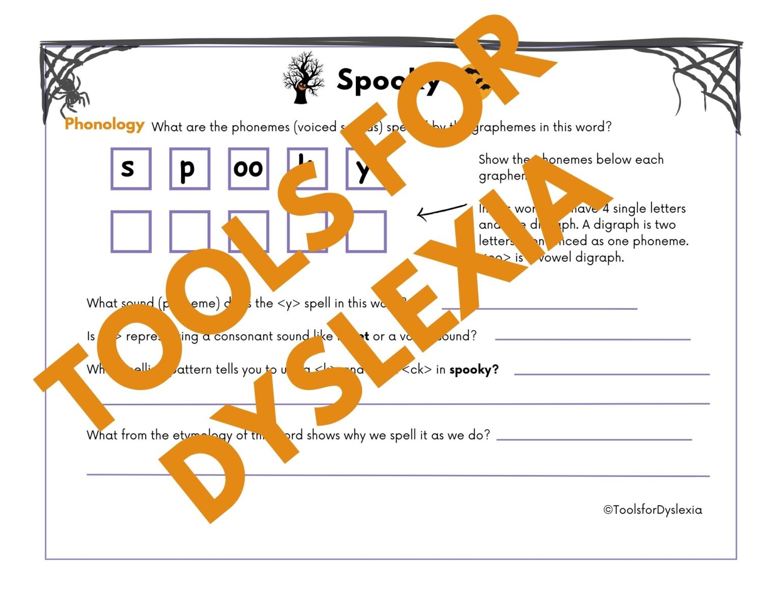 Spelling Spooky & the OO Digraph | Tools for Dyslexia