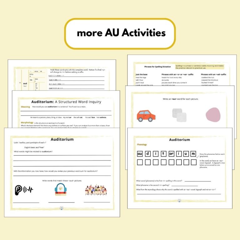 Reading & Spelling AW & AU | Tools for Dyslexia