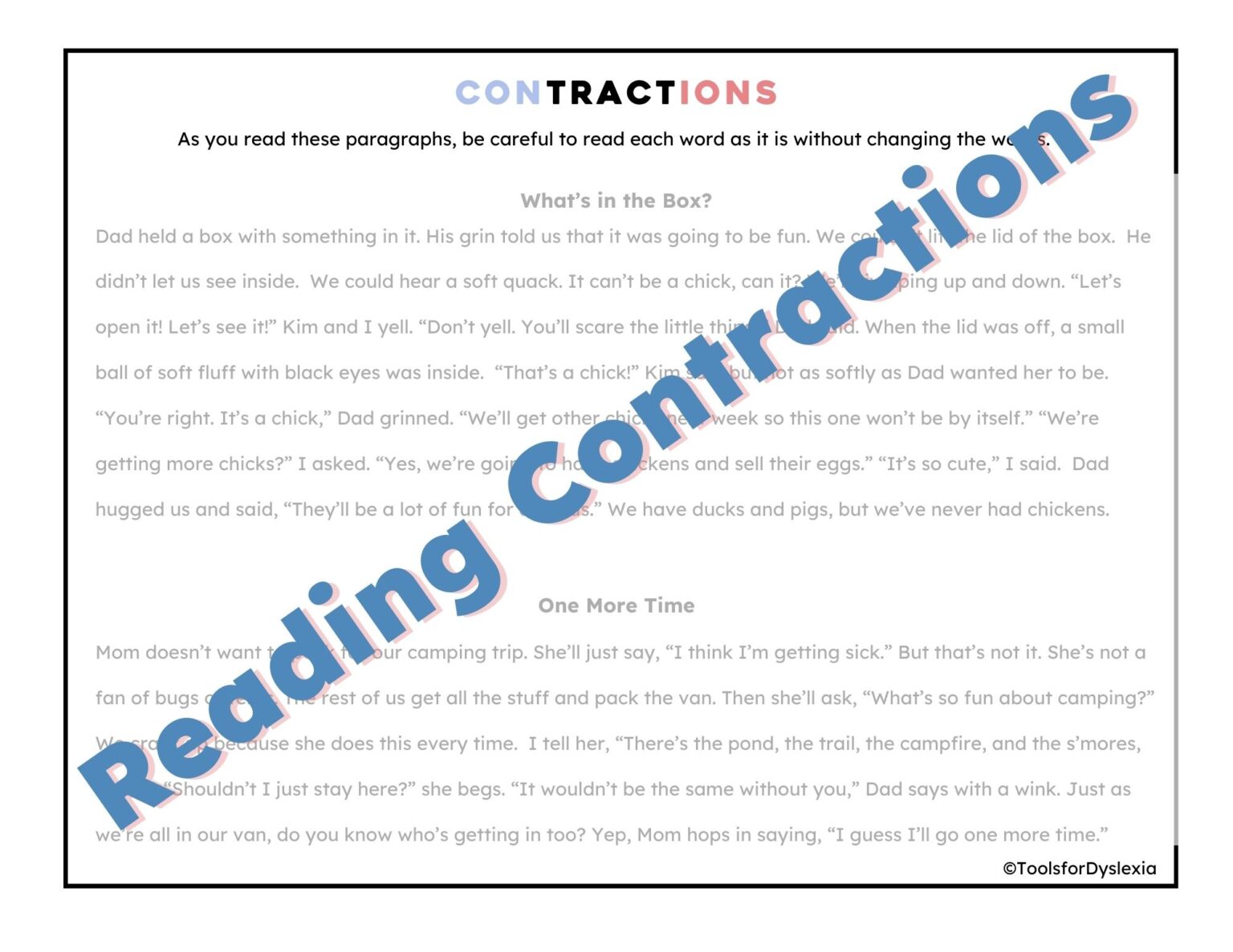 Reading & Spelling Contractions Activities & Games Online Version ...