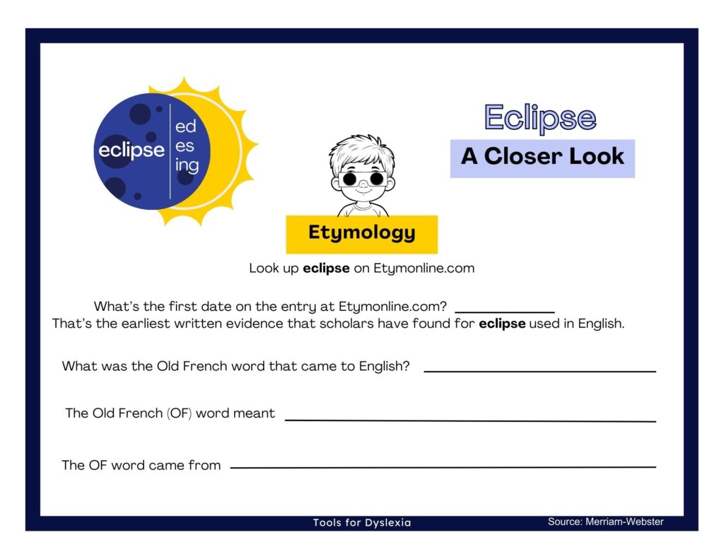 Eclipse Structured Word Inquiry | Tools for Dyslexia